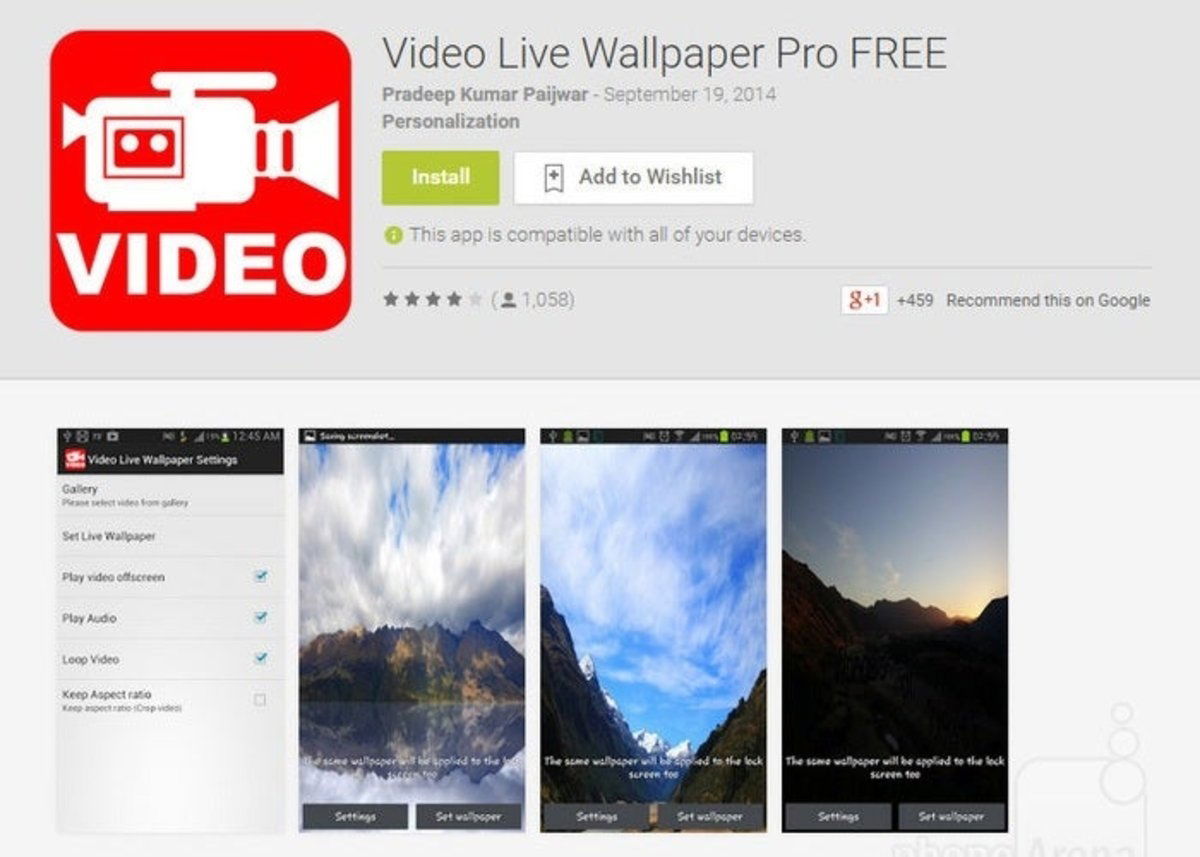 Usar vídeo como wallpaper animado con Video Live Wallpaper