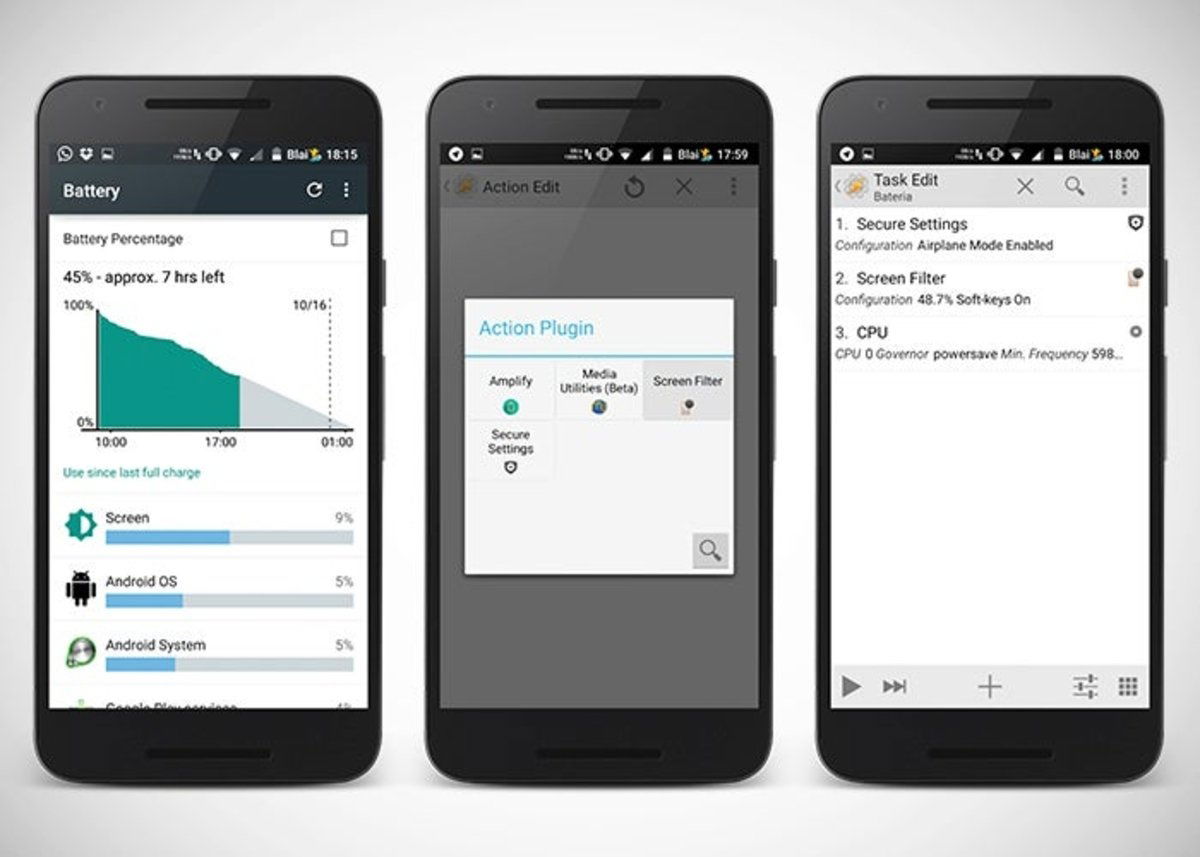 Tasker: activar modo avión y otros al quedar poca batería
